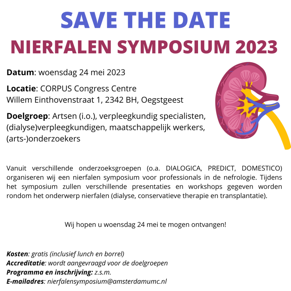 Save the date: Nierfalen Symposium 2023 - Domestico Study
